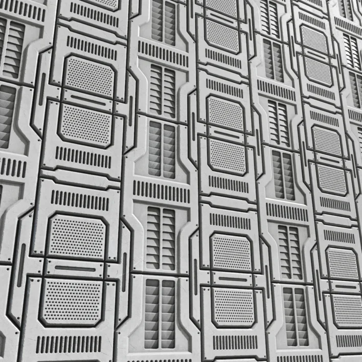 White Sci-fi Wall Panels