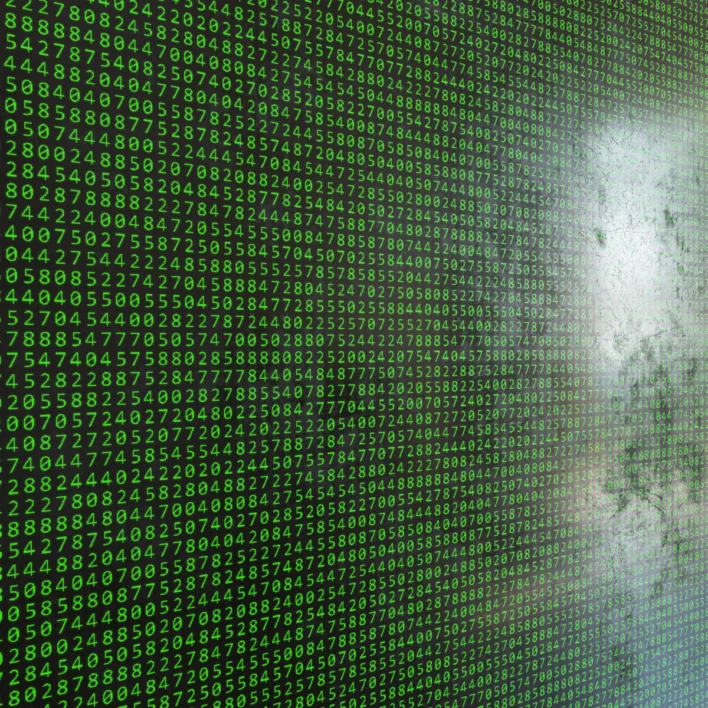 Black Scratched Screen With Numbers