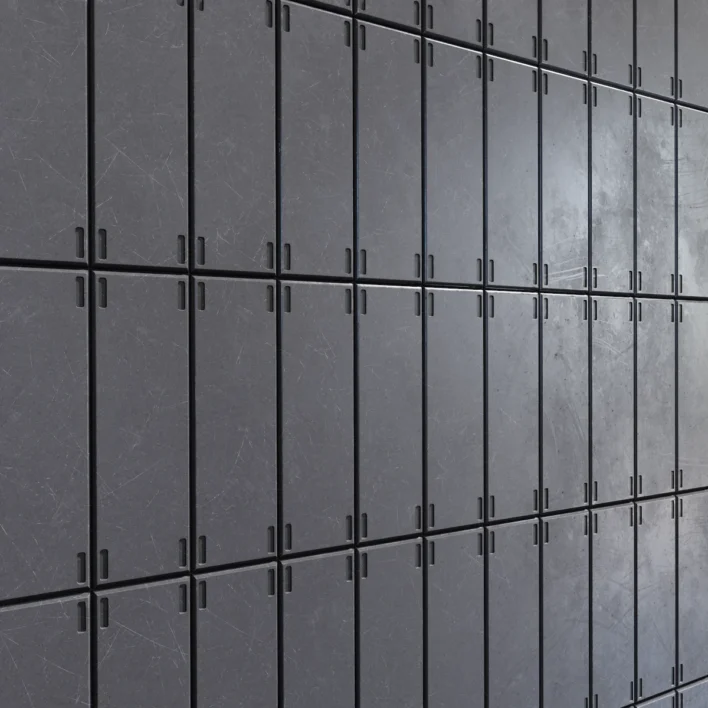 Grey Painted Metal Panels