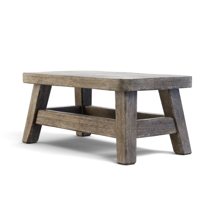 Wide Wooden Stool