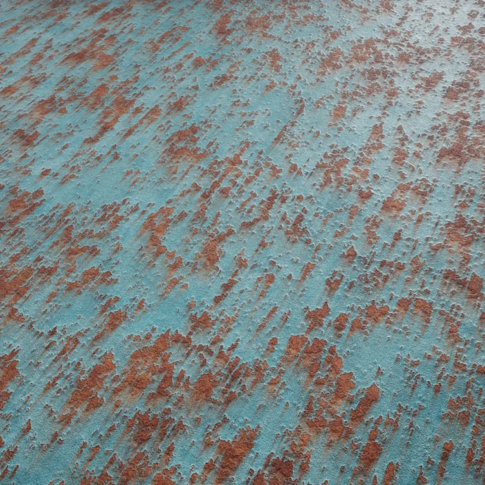 Blue Paint Leaking Rust