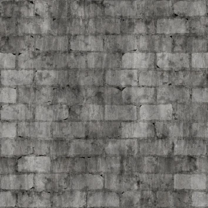 Damaged Grey Brick Wall