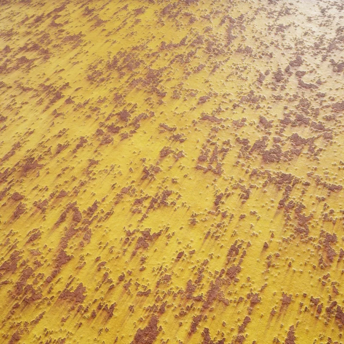 Yellow Paint Leaking Rust