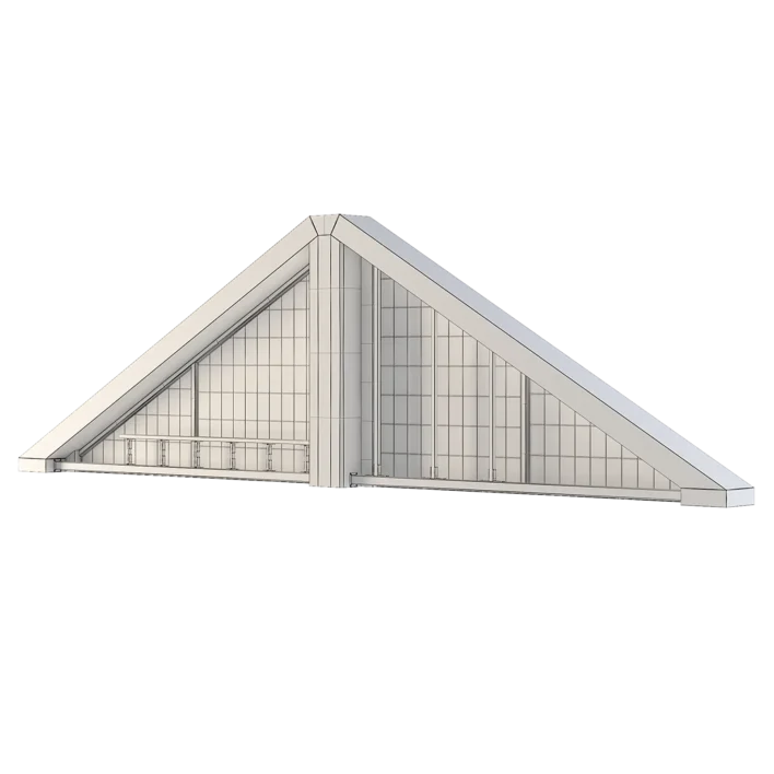 Factory Front Wall Triangle with Windows