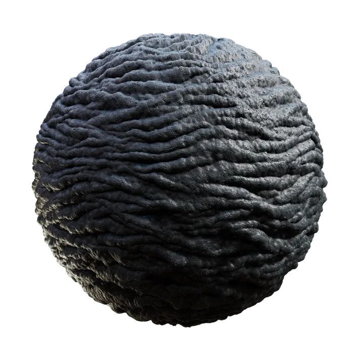 Black Molten Rock PBR Texture