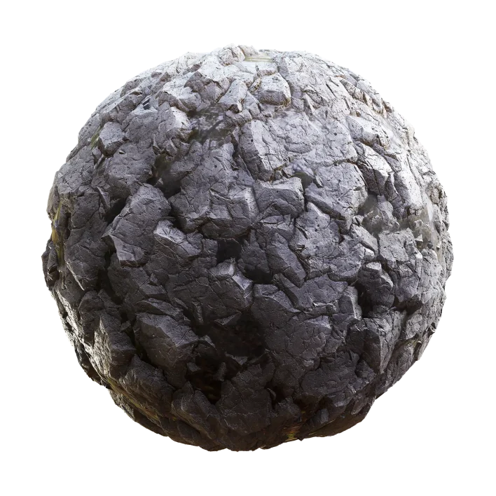 Wet Grey Rock PBR Texture