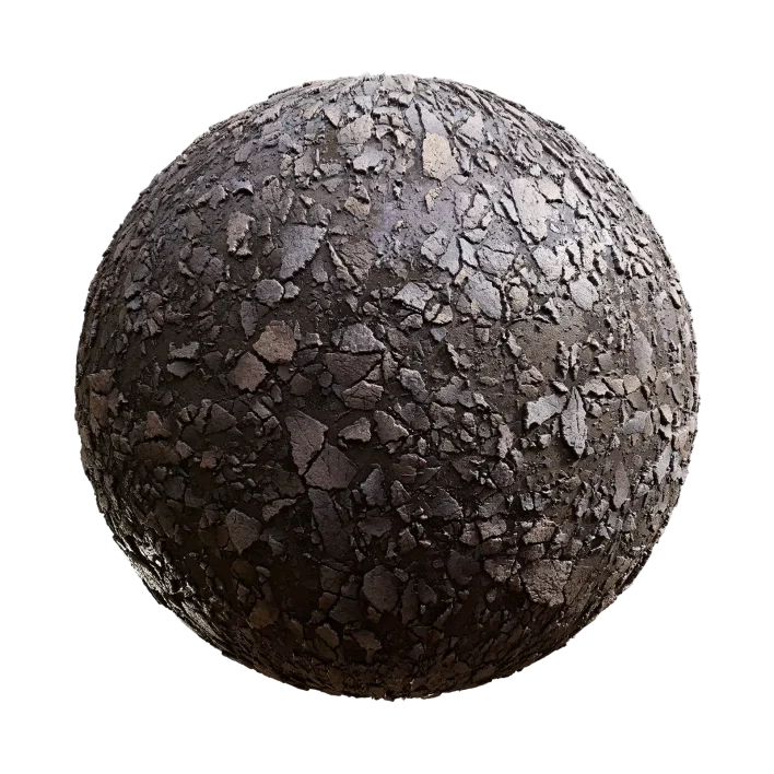 Wet Rock Fragments Ground PBR Texture